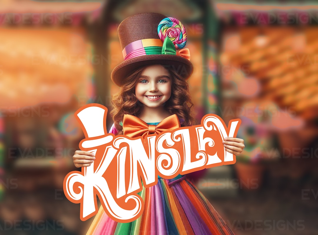 New Wonka Sign With Custom Name and Color high Resolution, Willy Wonka ...