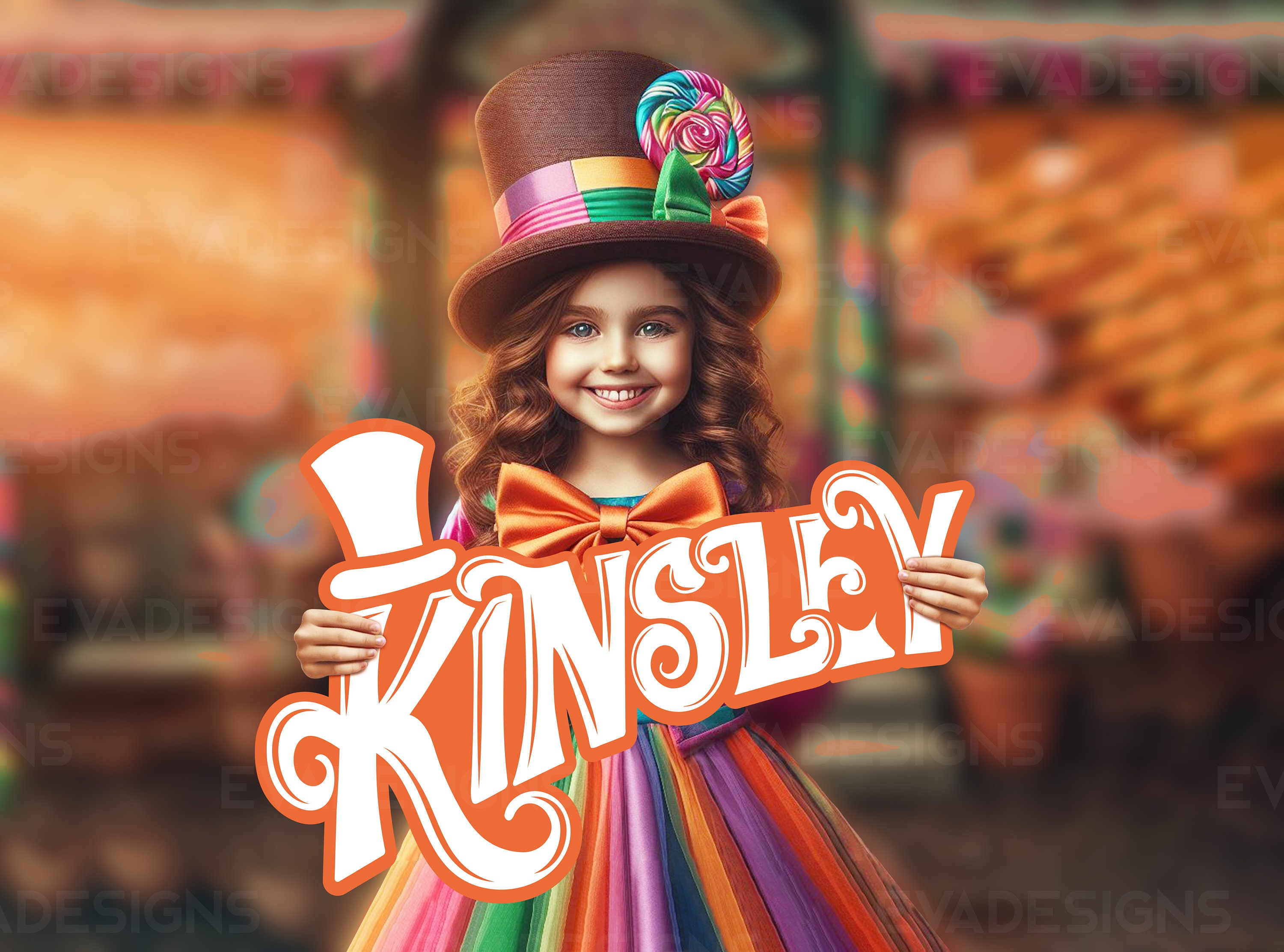 New Wonka Sign With Custom Name and Color high Resolution, Willy Wonka ...