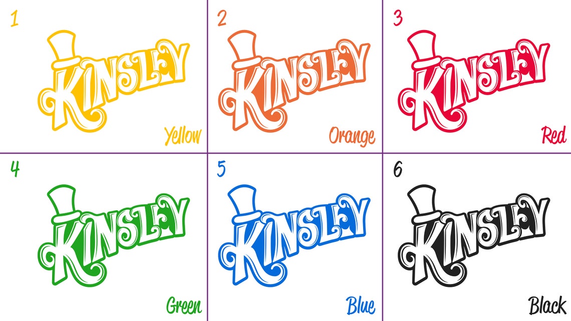 New Wonka Sign With Custom Name and Color high Resolution, Willy Wonka ...