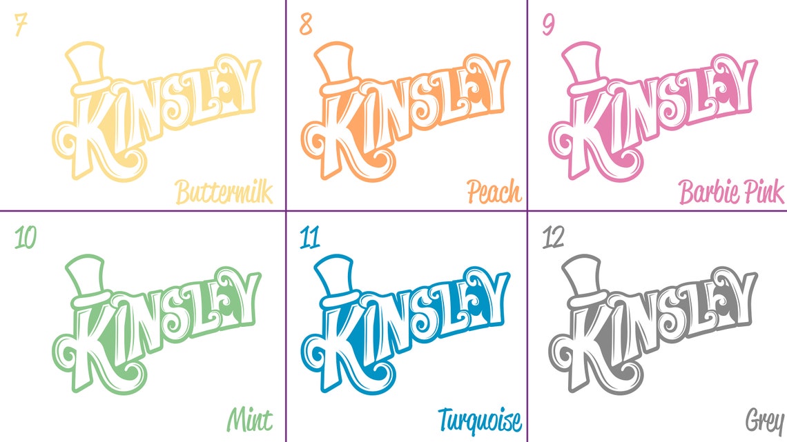 New Wonka Sign With Custom Name and Color high Resolution, Willy Wonka ...