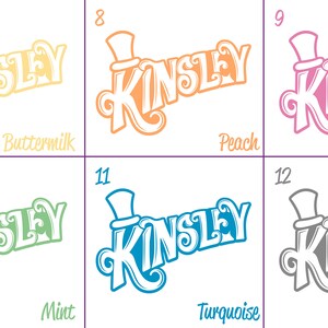 New Wonka Sign With Custom Name and Color high Resolution, Willy Wonka ...