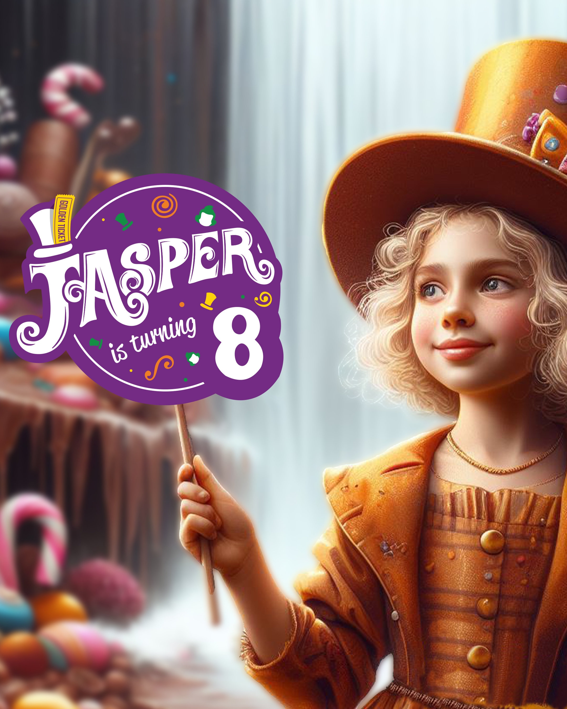 Wonka Sign With Custom Name + Wonka Sign Cupcake Topper Bundle! Custom ...