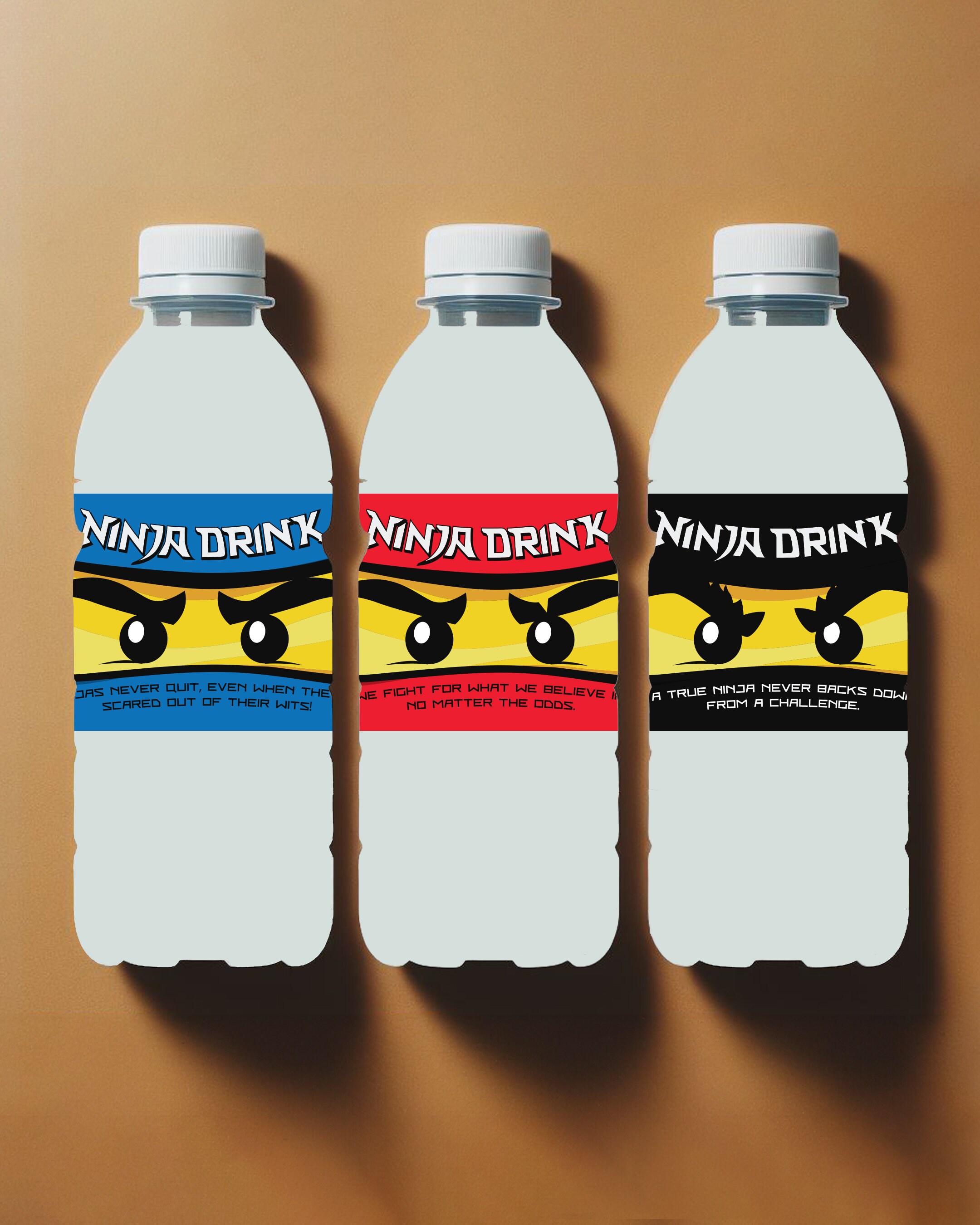 Custom Ninja Water Bottle Labels:, Custom Ninja NJO, Birthday Party ...