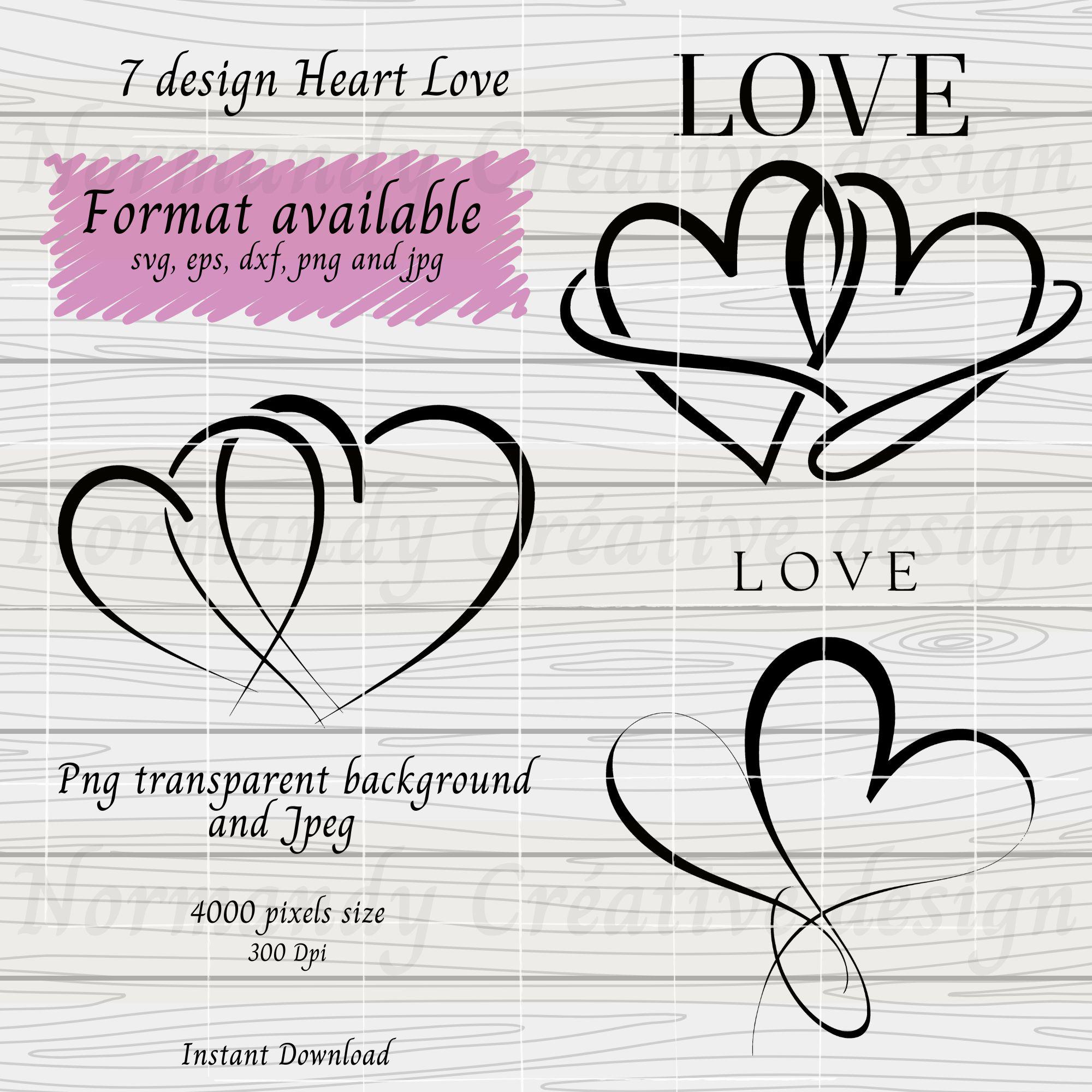 Heart & Love Svg Designs, Valentine's Day Ready, 7 Heart Svg Dxf Eps ...