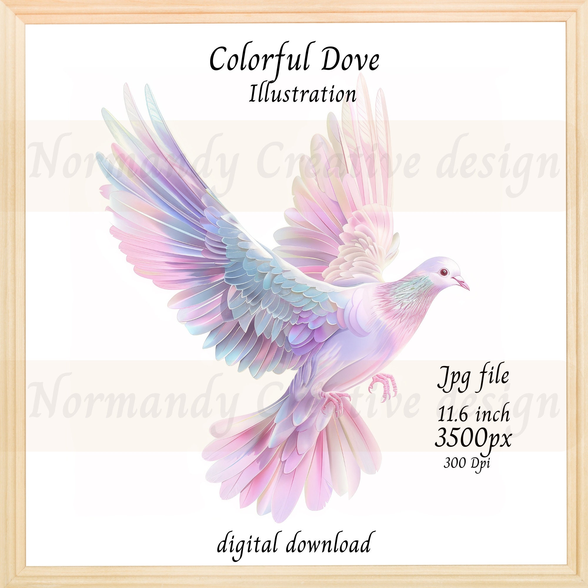 Dove Clipart, 6 Dove Watercolor High Quality Jpgs, Peaceful Bird Art ...
