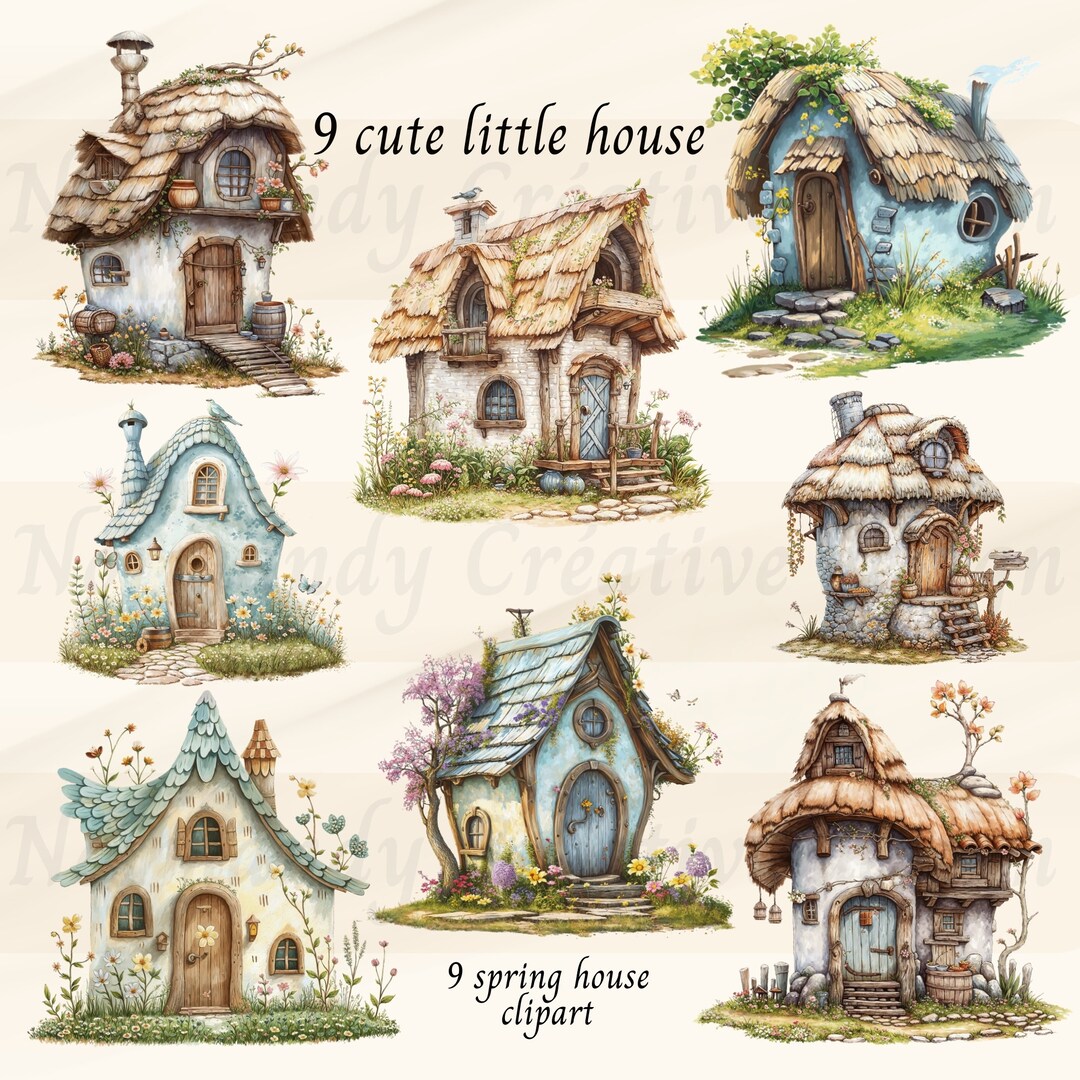 Cute House Clipart, 9 Cute Fairy House, Cottage Clipart Png and Jpg ...