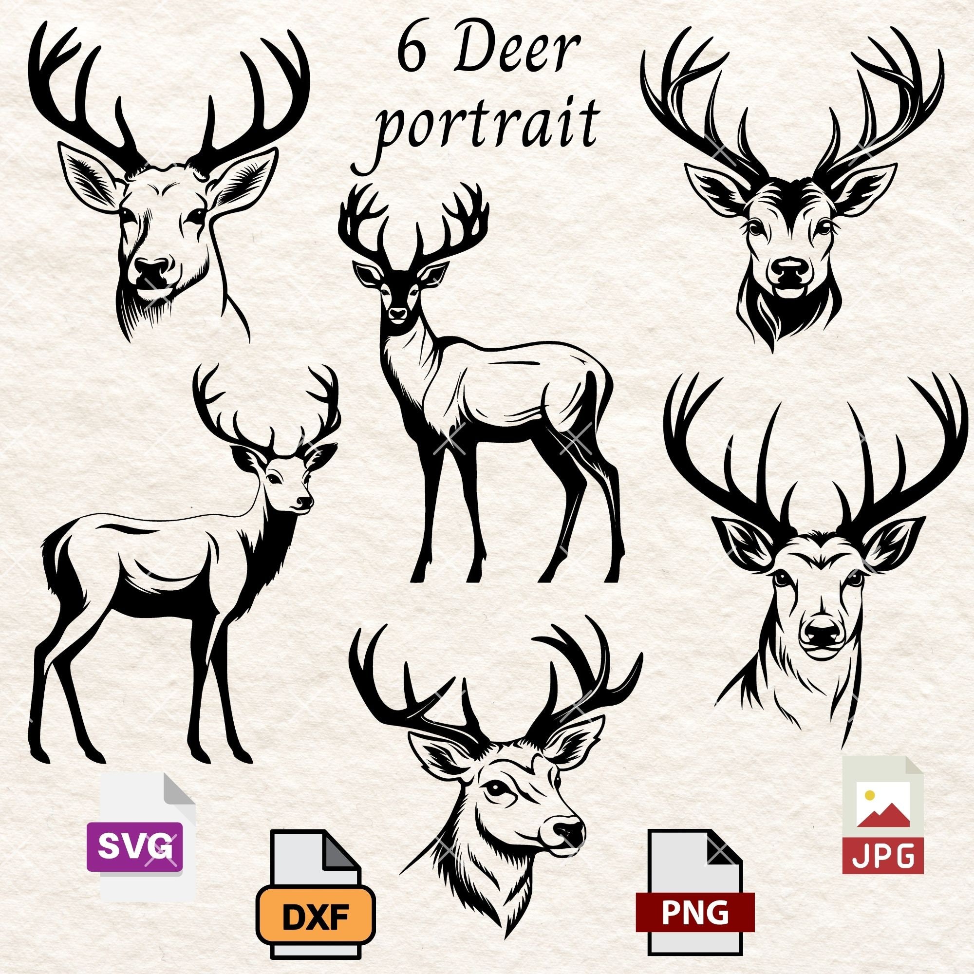 Head Buck Svg, Big Buck Digital Download, Deer Buck Svg Dxf Png and Jpg ...