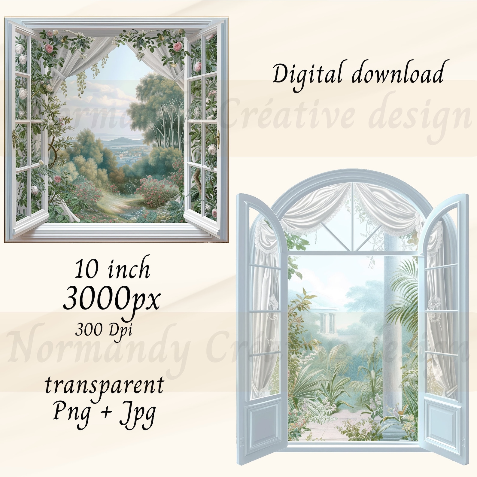 Windows and Doors Painting Clipart PNG and JPG, Fantasy Clipart, Window ...