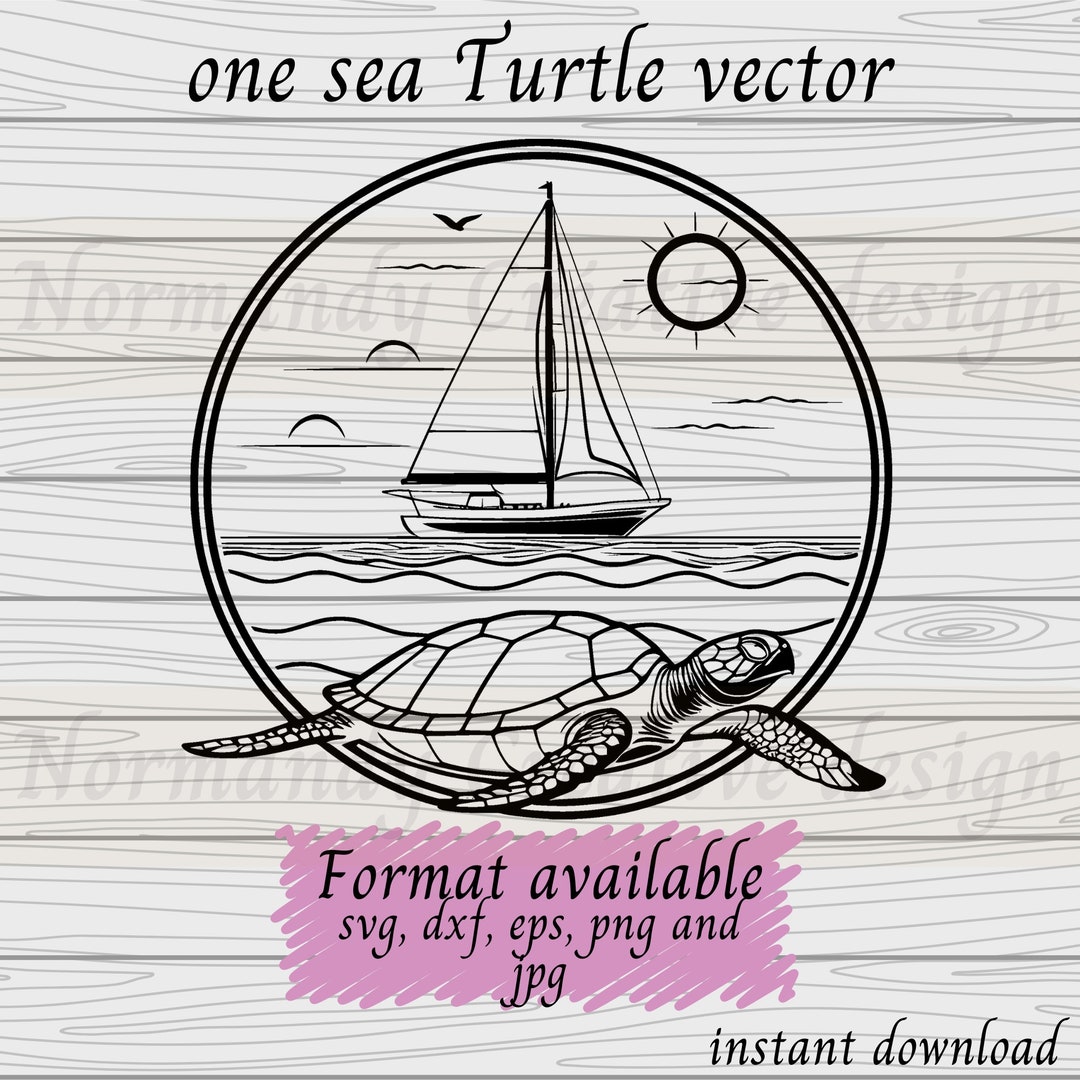 Sea Turtle Svg, Turtle Svg, Cute Animal Svg, One Turtle Clipart Svg Dxf ...