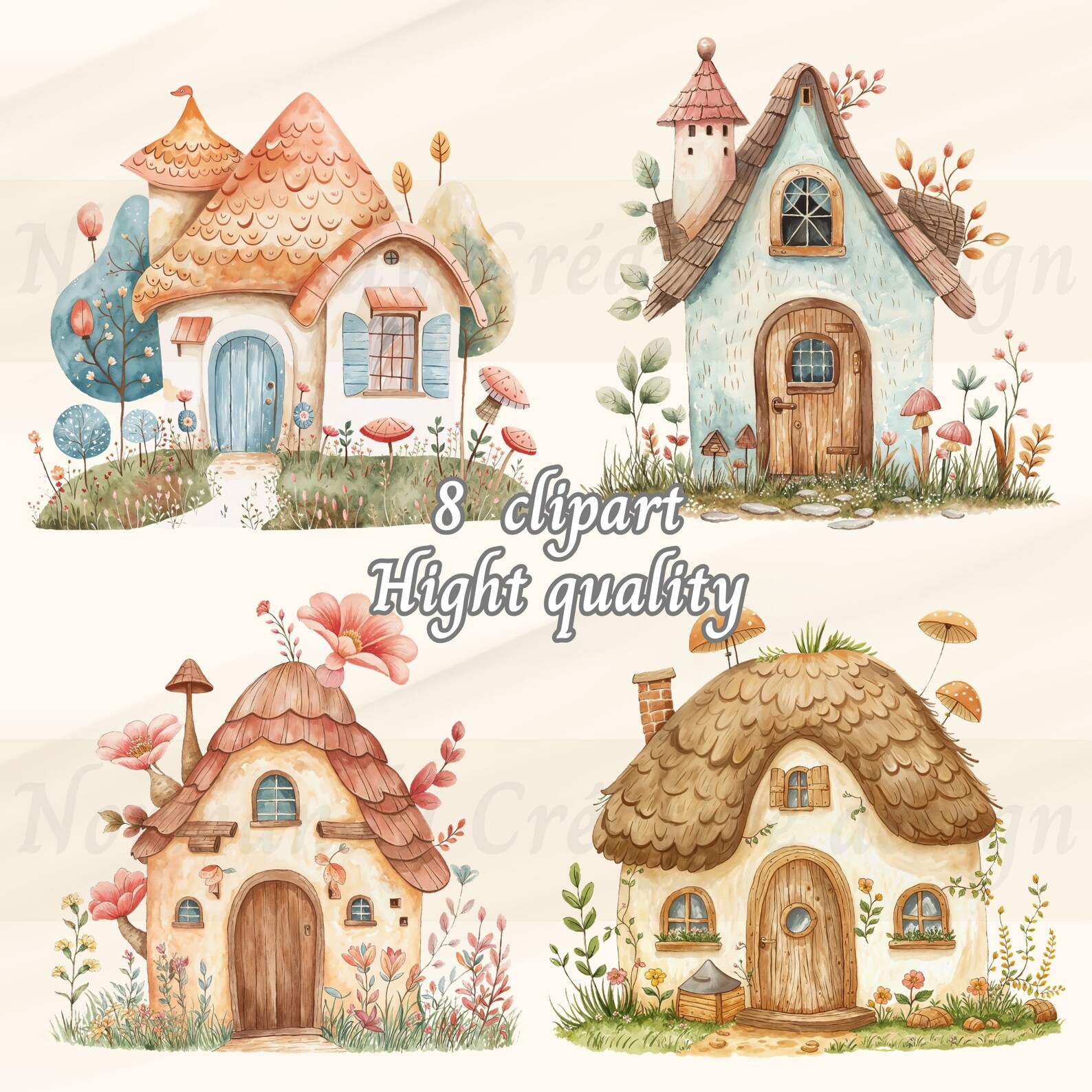 Cute House Clipart, Cute Fairy House Png Transparent Background and Jpg ...