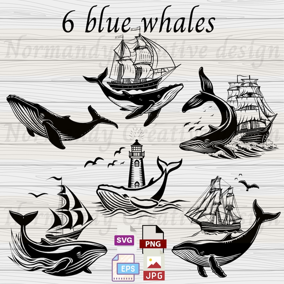 Blue Whale SVG, Sea Animal Svg Cut File, Blue Whales Svg Eps Png and ...