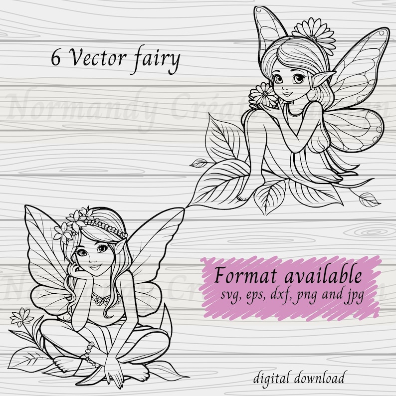 Fairy SVG, Fairy Svg Bundle, Fairies Svg Eps Dxf Png and Jpg, Fairy ...