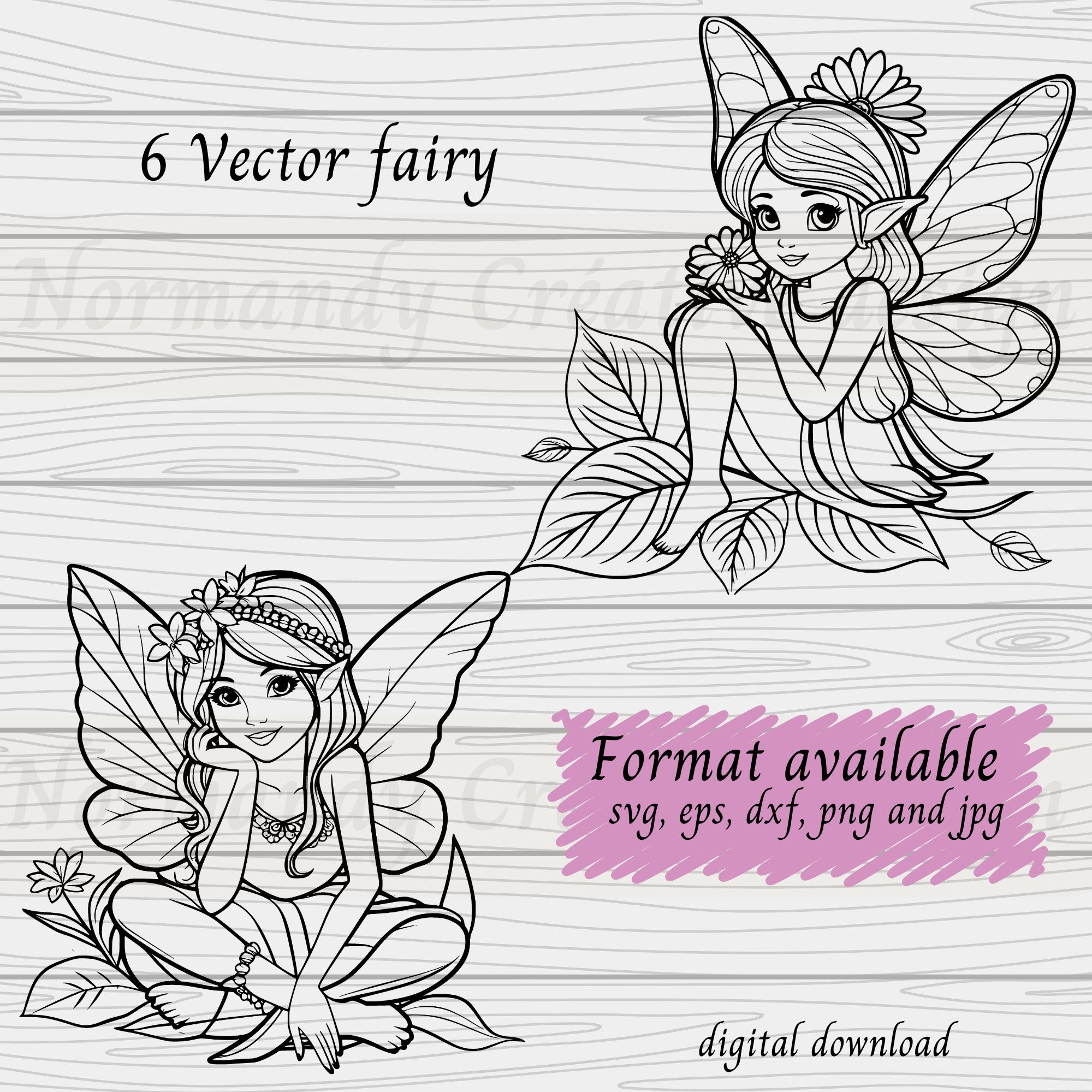 Fairy SVG, Fairy Svg Bundle, Fairies Svg Eps Dxf Png and Jpg, Fairy ...