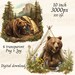 Brown Bear Clipart, Watercolor Forest Bear Camper Png and JPG, Digital ...