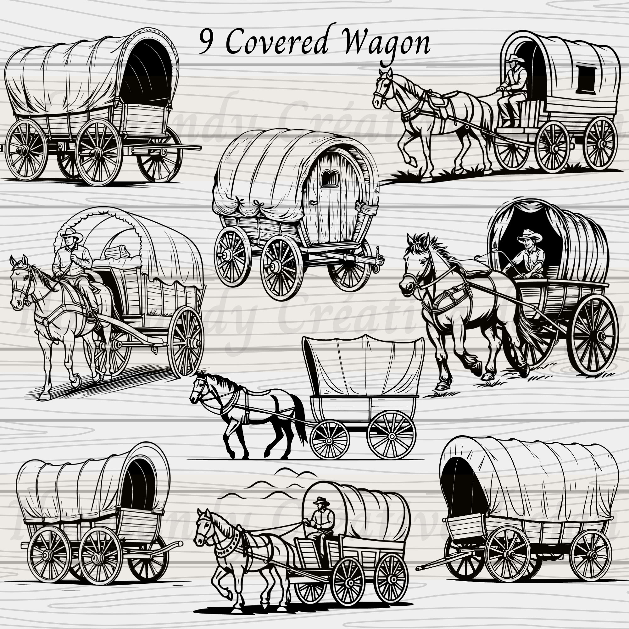 Covered Wagon Printable Stationery