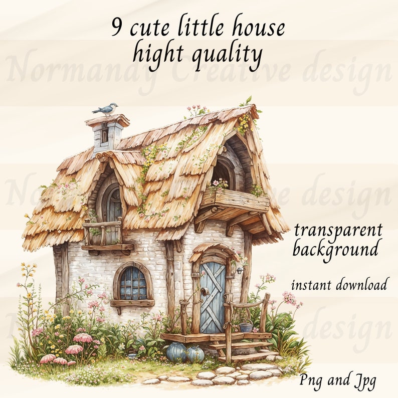 Cute House Clipart, 9 Cute Fairy House, Cottage Clipart Png and Jpg ...