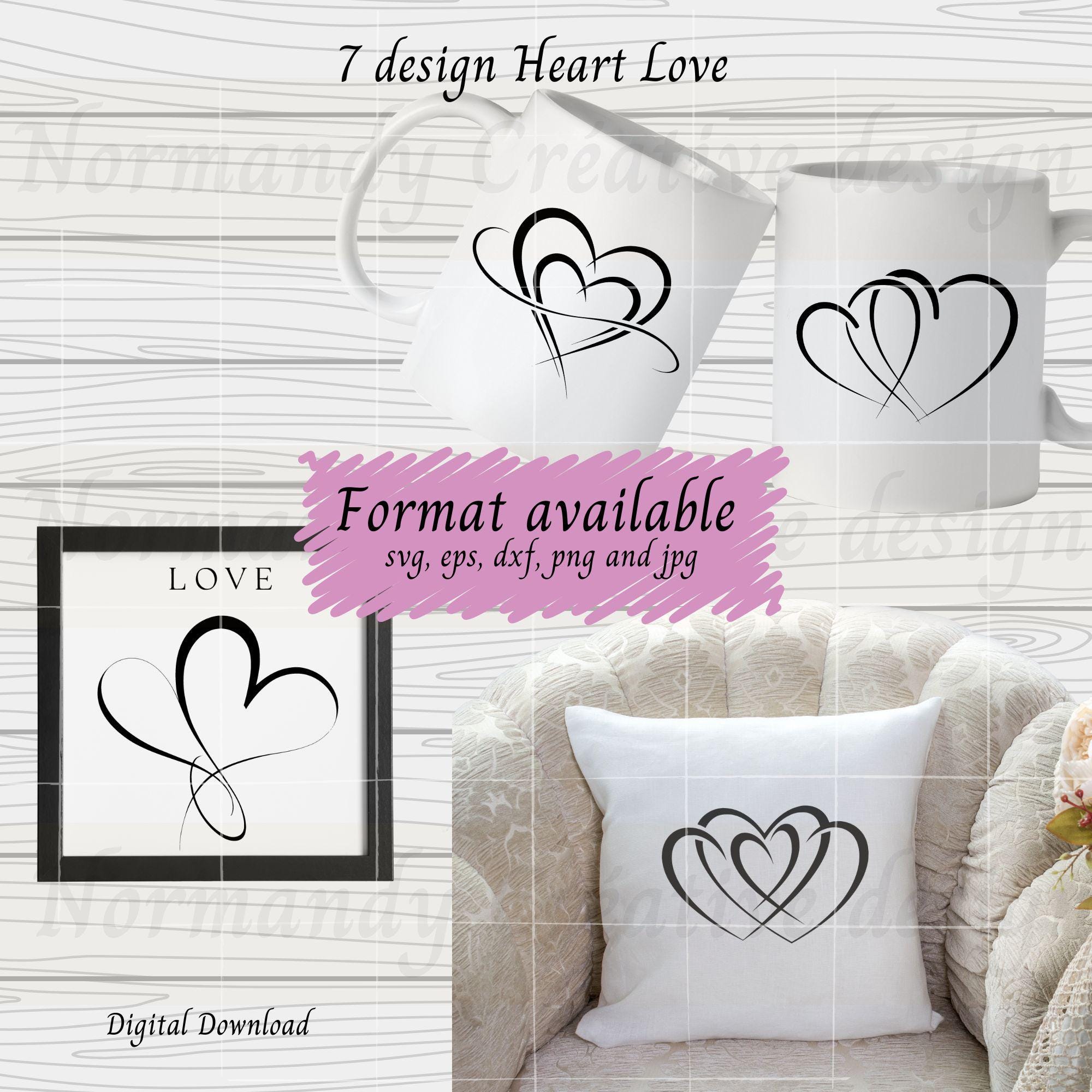 Heart & Love Svg Designs, Valentine's Day Ready, 7 Heart Svg Dxf Eps ...