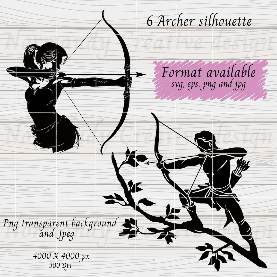 Archer Svg, 6 Archer Silhouette Svg Eps Png and Jpeg, Huntress SVG ...