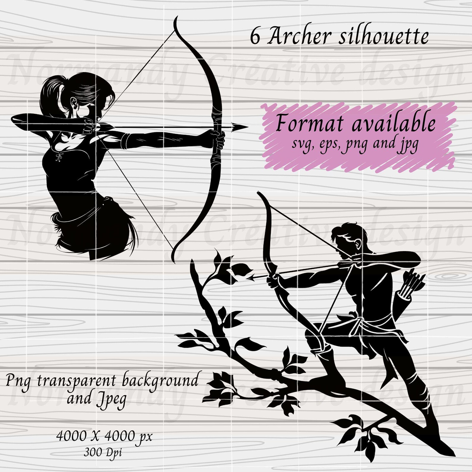 Archer Svg, 6 Archer Silhouette Svg Eps Png and Jpeg, Huntress SVG ...