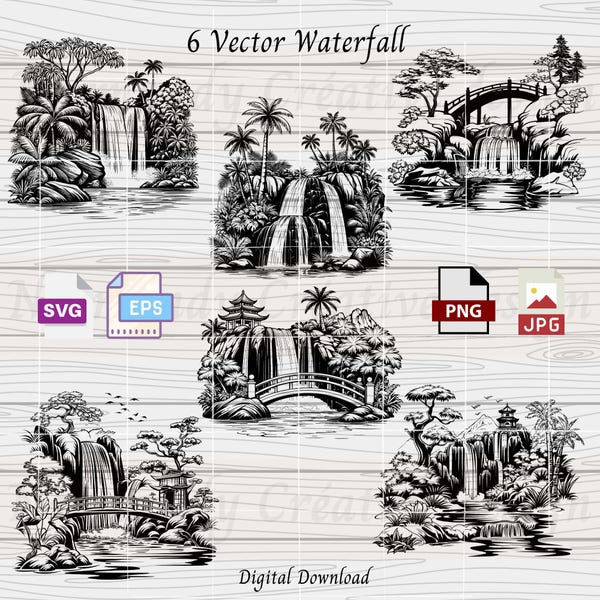 Waterfall Svg - Etsy