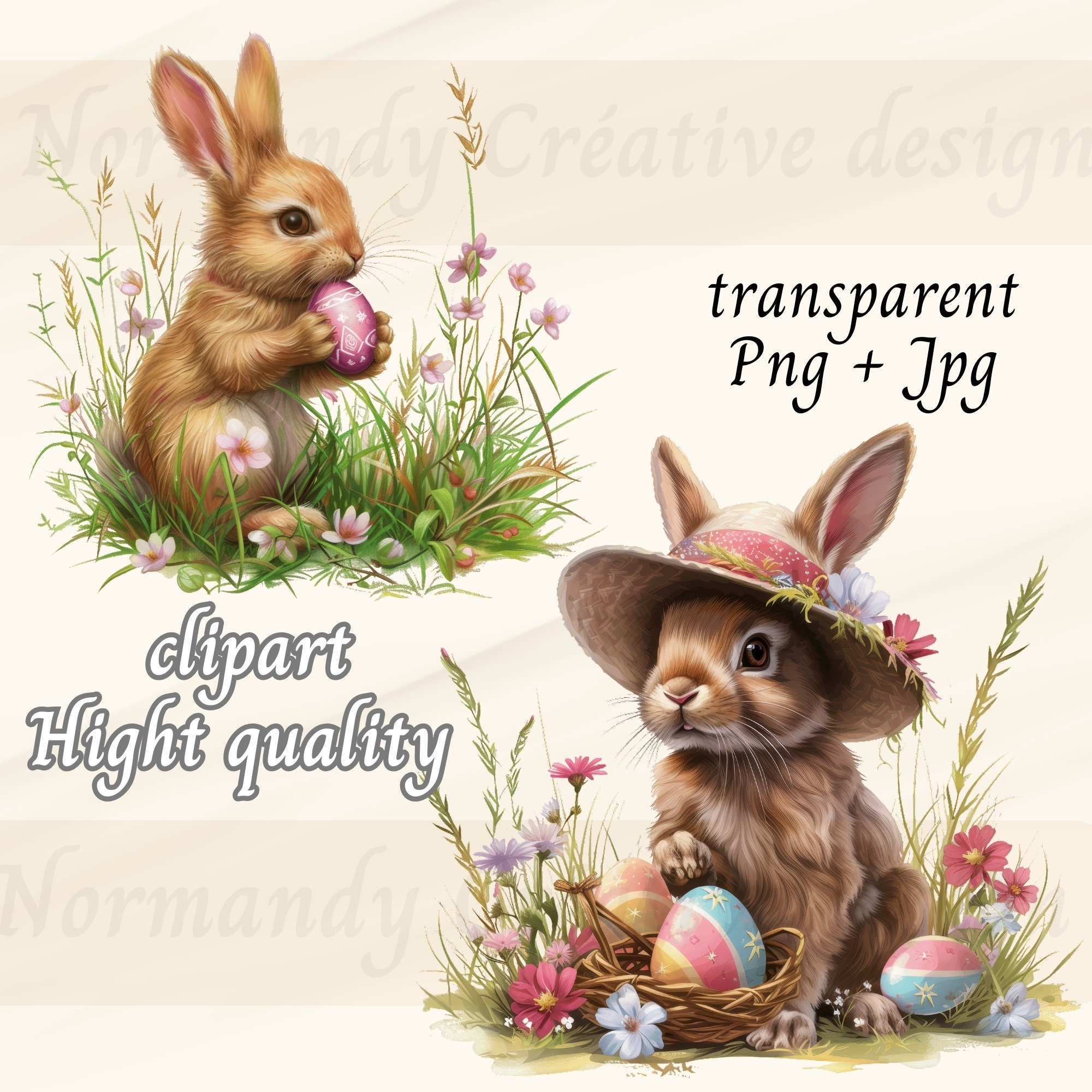 Easter Bunny Clipart, Easter Rabbit PNG and JPG, Spring Easter Bunny ...