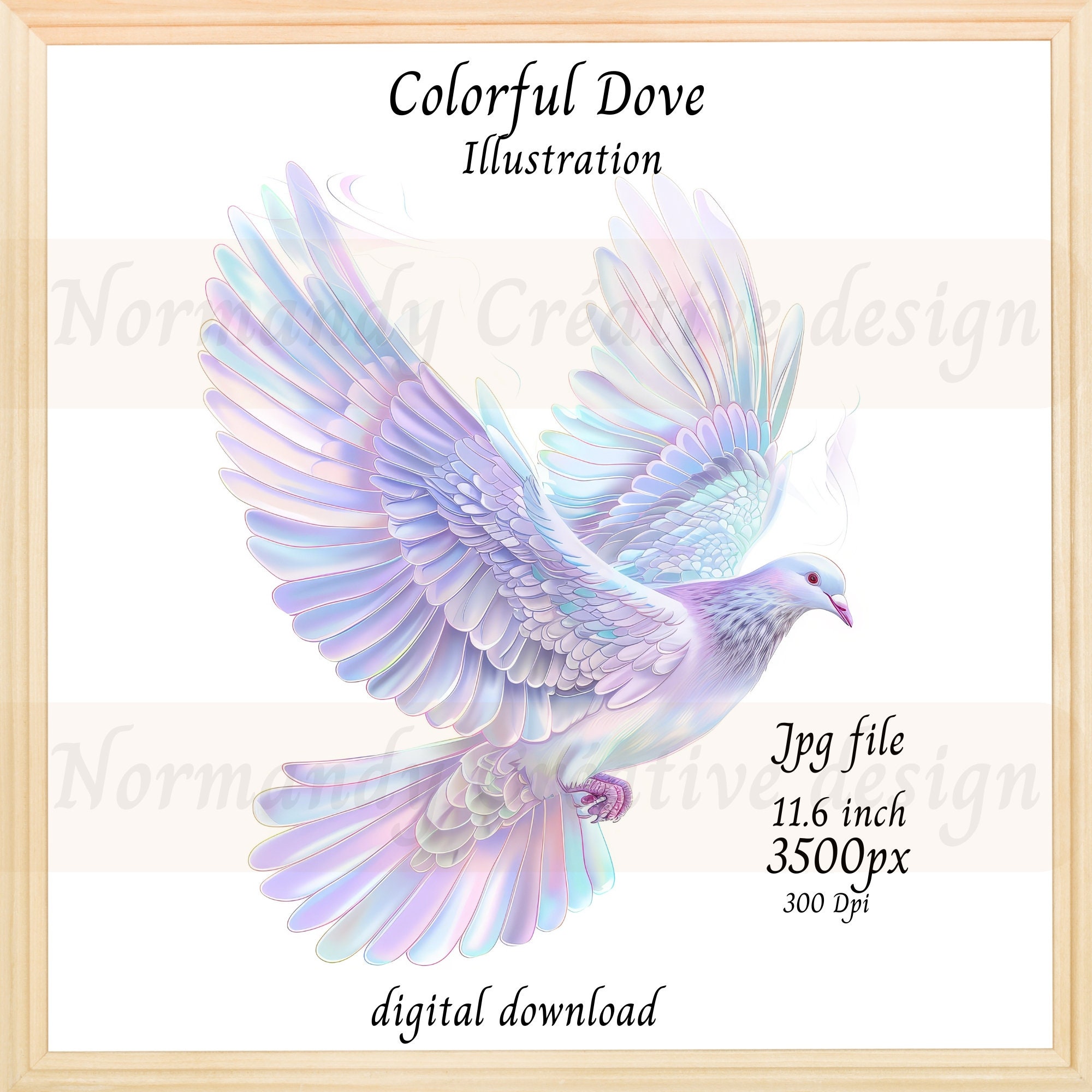 Dove Clipart, 6 Dove Watercolor High Quality Jpgs, Peaceful Bird Art ...