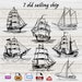 Pirate Ship Svg, 7 Sailboat Svg Dxf Eps Png and Jpeg, Traditionally ...