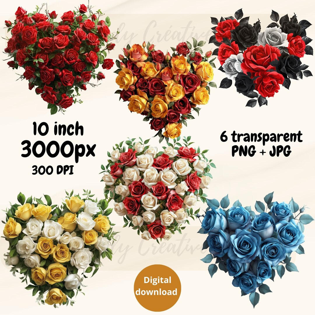 Hearts Made of Red, Yellow and Blue Roses, Ideal for Celebrating Love ...