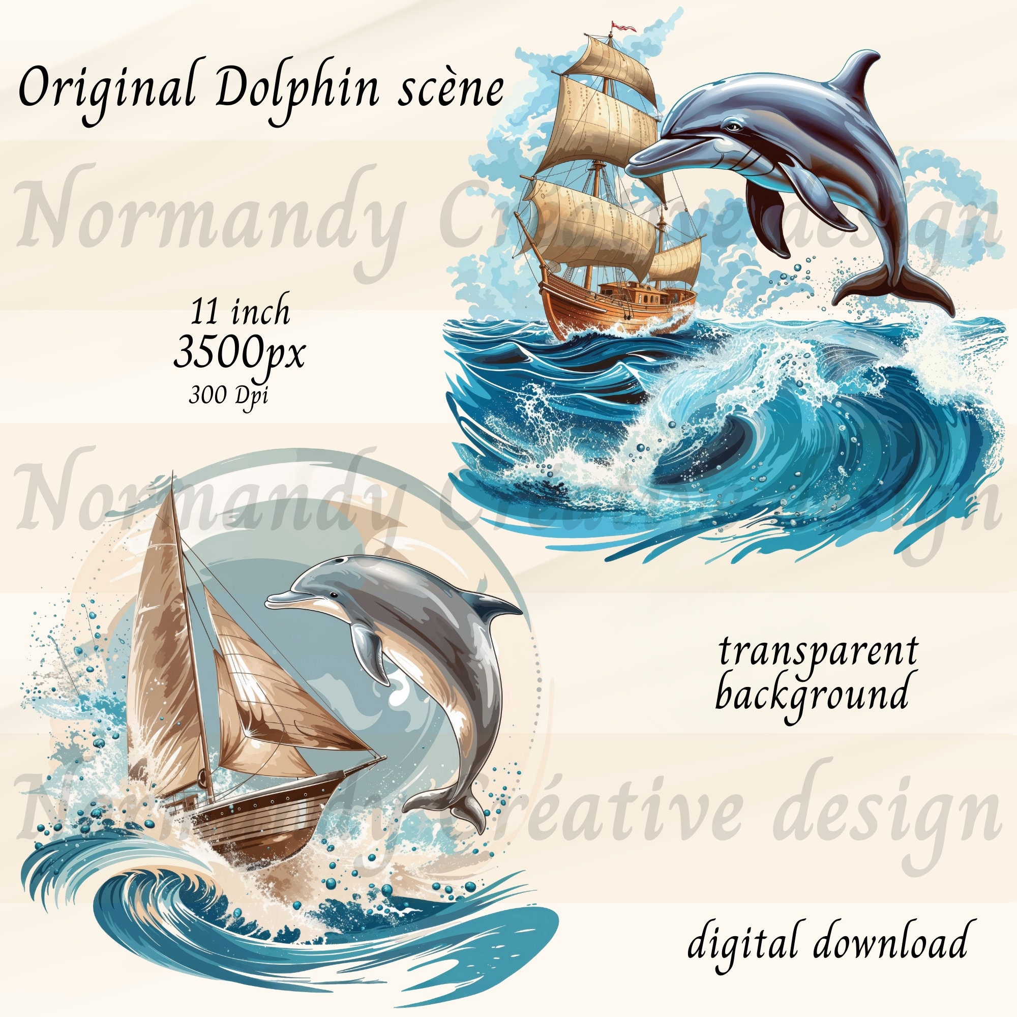 Dolphin Png, 6 Dolphin Clipart, Dolphin Scene With Lighthouse Boat and ...