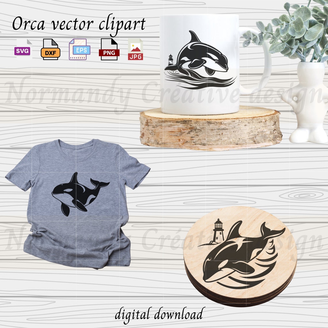 Orca Svg, 11 Whale SVG Bundle and Eps Dxf Png Jpg, Sea Animals Clipart ...