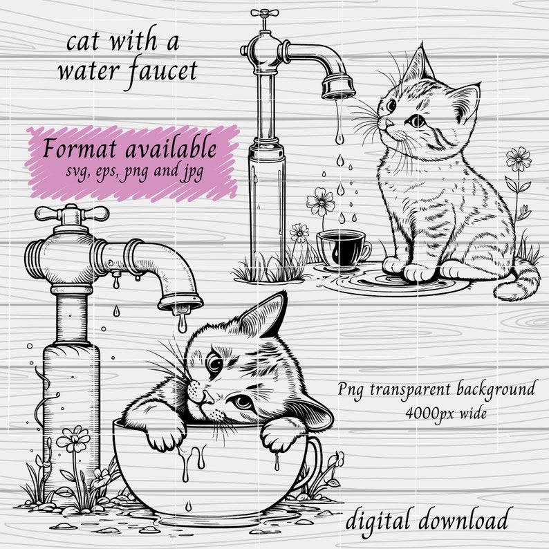 Cat SVG, 5 Cat SVG for Cricut, Kitten Vector Svg Eps Dxf and Png Jpeg ...