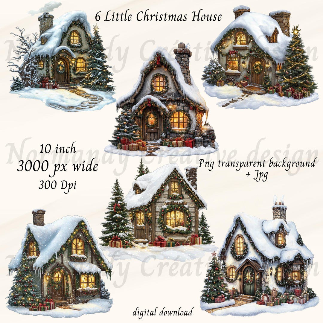 Winter Houses Clipart, Christmas House Clipart Png Transparent ...