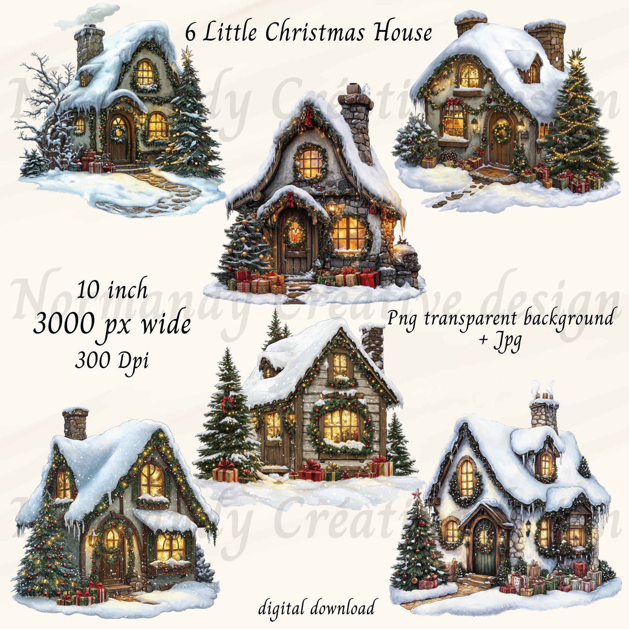 Winter Houses Clipart, Christmas House Clipart Png Transparent ...