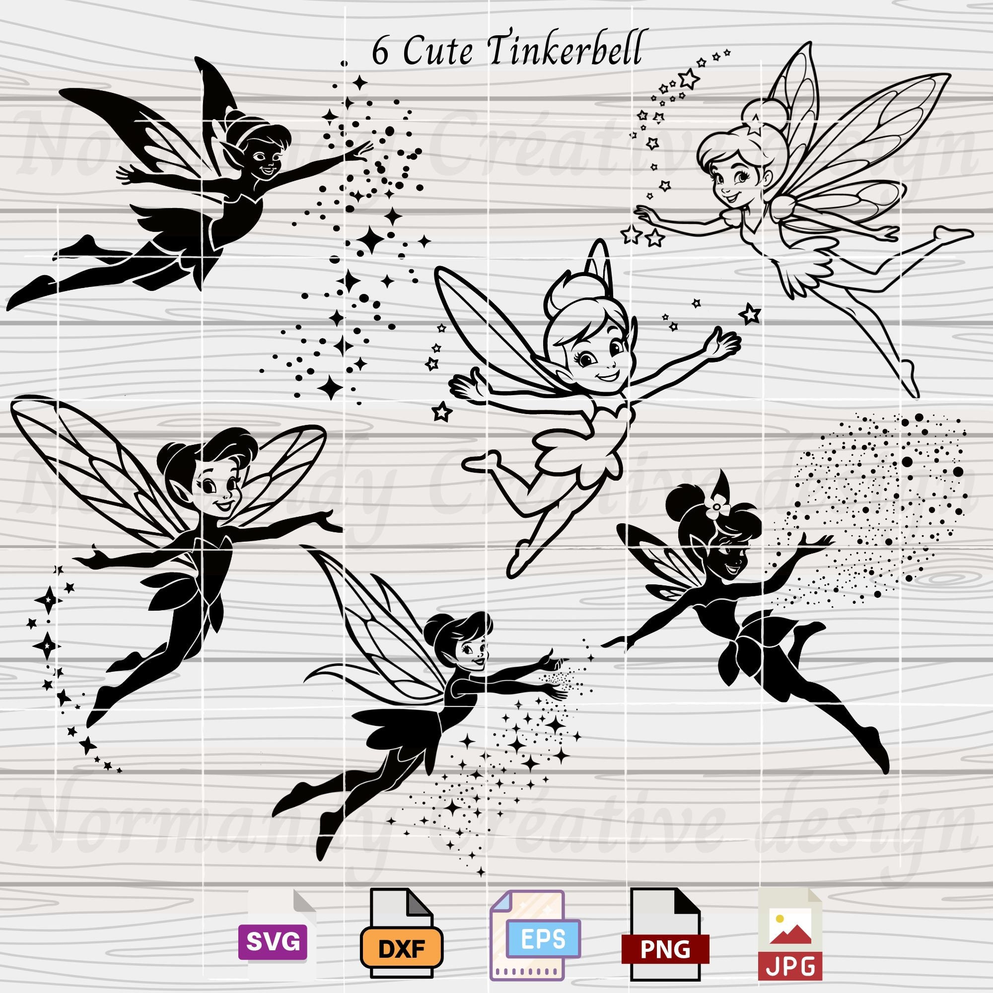 Tinkerbell SVG, Fairy Svg Bundle, Fairies Svg Eps Dxf Png and Jpg ...