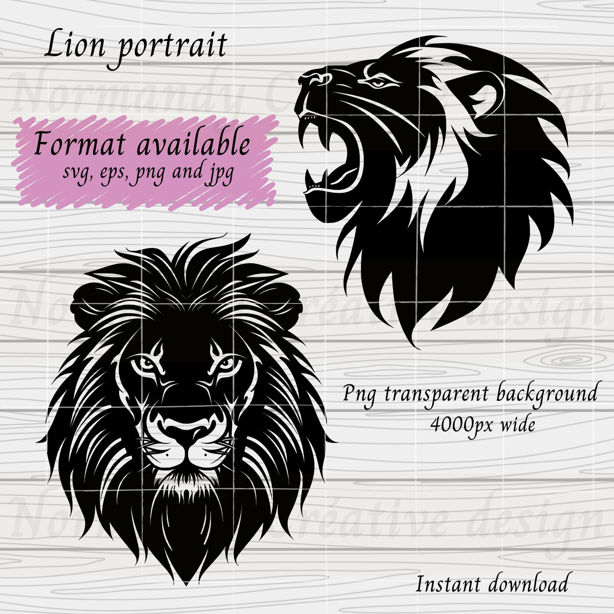 Lions Svg, Lion Face Svg, 6 Lion Head Svg Eps Png and Jpg, Lion Face ...