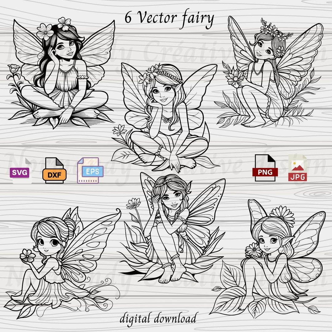 Fairy SVG, Fairy Svg Bundle, Fairies Svg Eps Dxf Png and Jpg, Fairy ...
