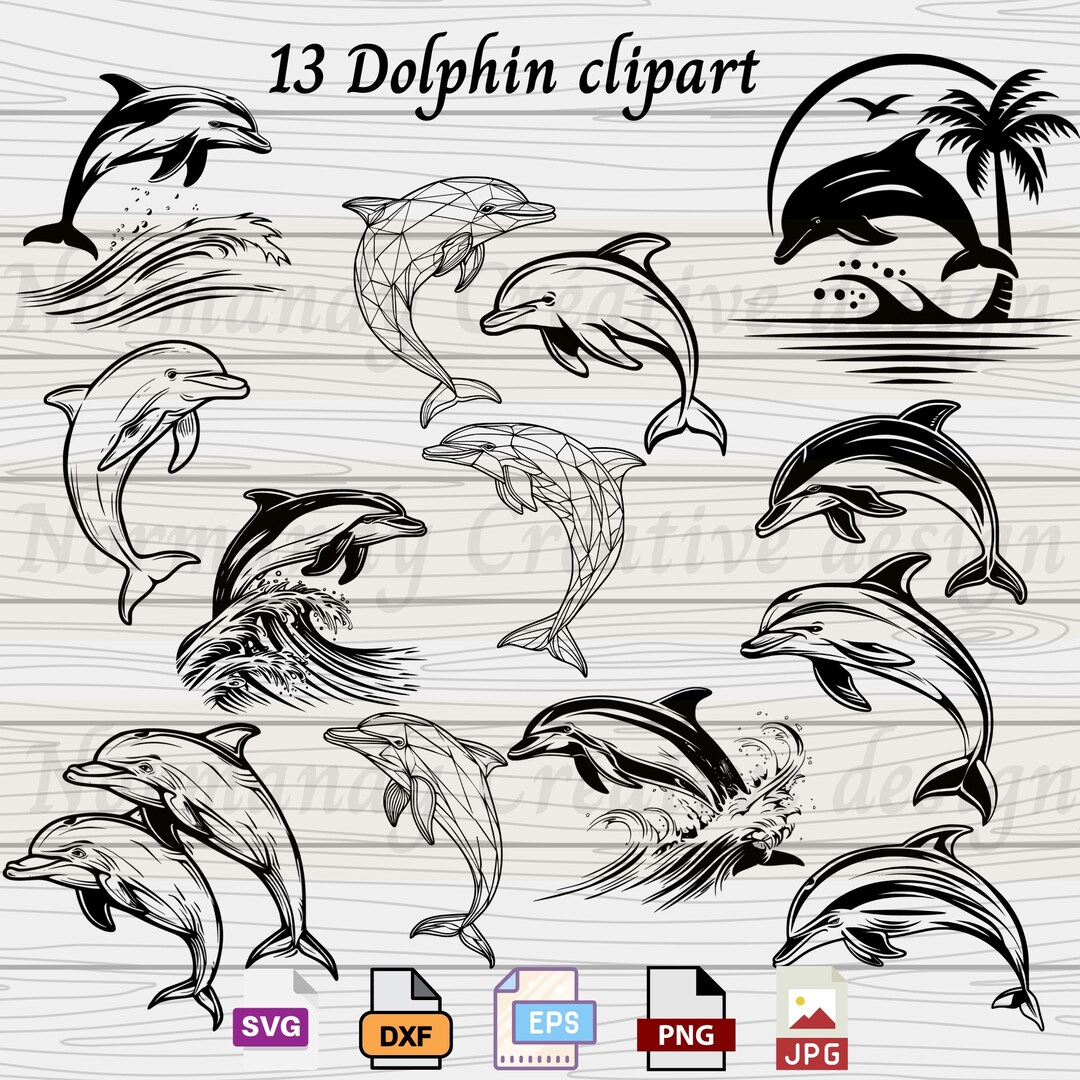 Dolphin SVG, Dolphin Cut File for Laser, Dolphin Svg Eps Dxf Png and ...