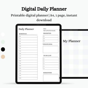 Digital Minimalist Daily Planner | Digital Planner, Daily Planner ...