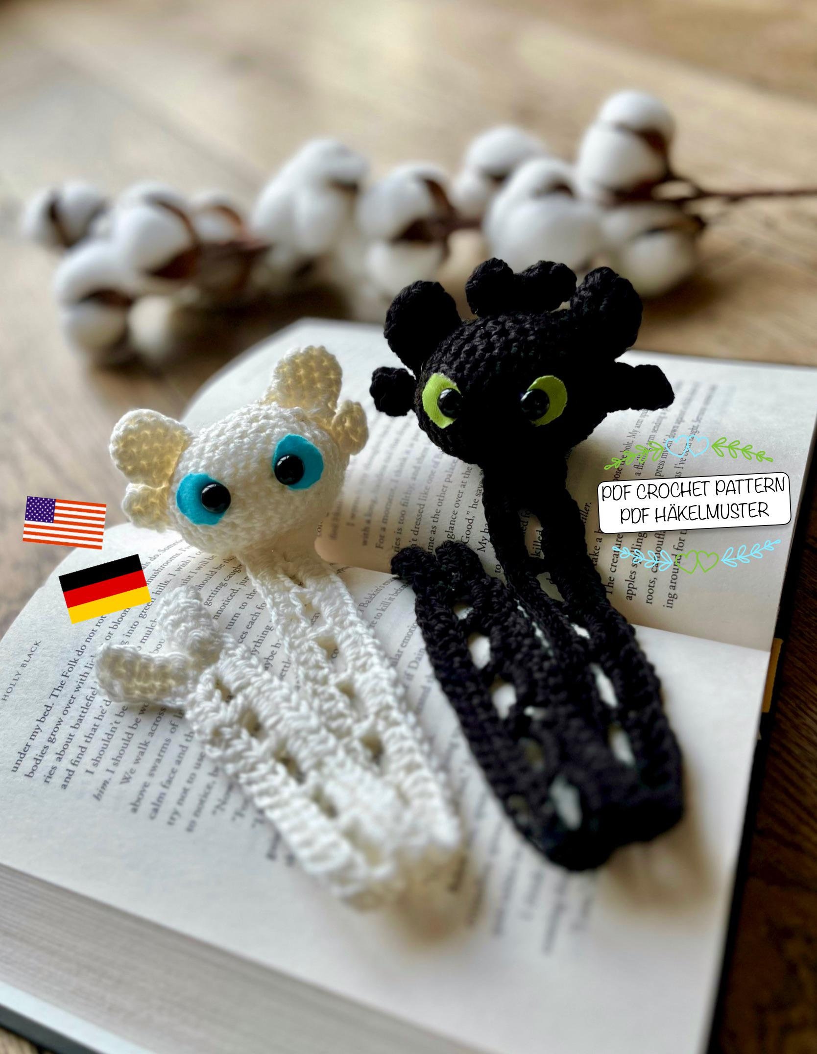 Toothless-bookmark and Light-fury-bookmark Crochet Pattern PDF (english ...