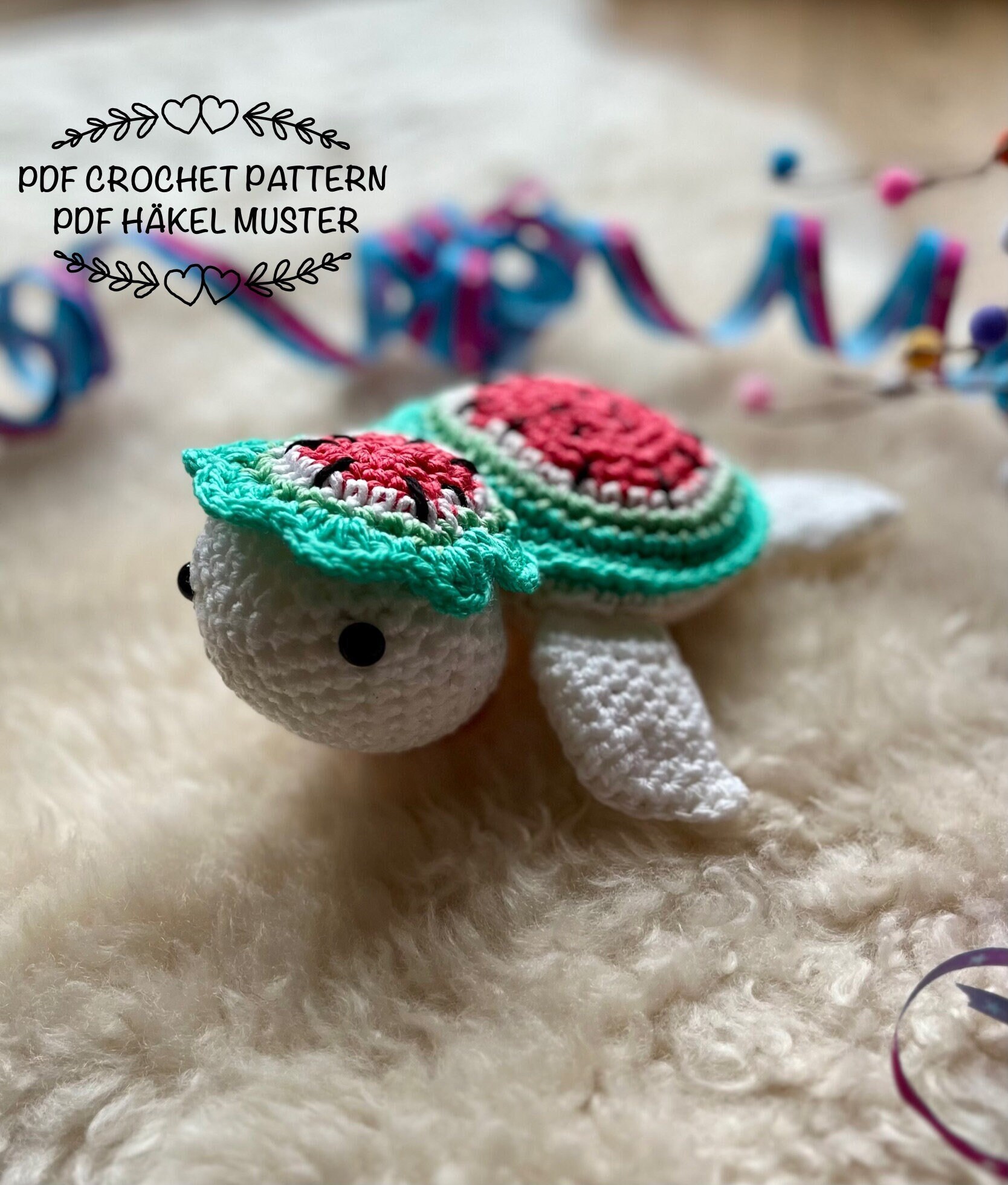 Melon Turtle Crochet Pattern (english&german) - Etsy