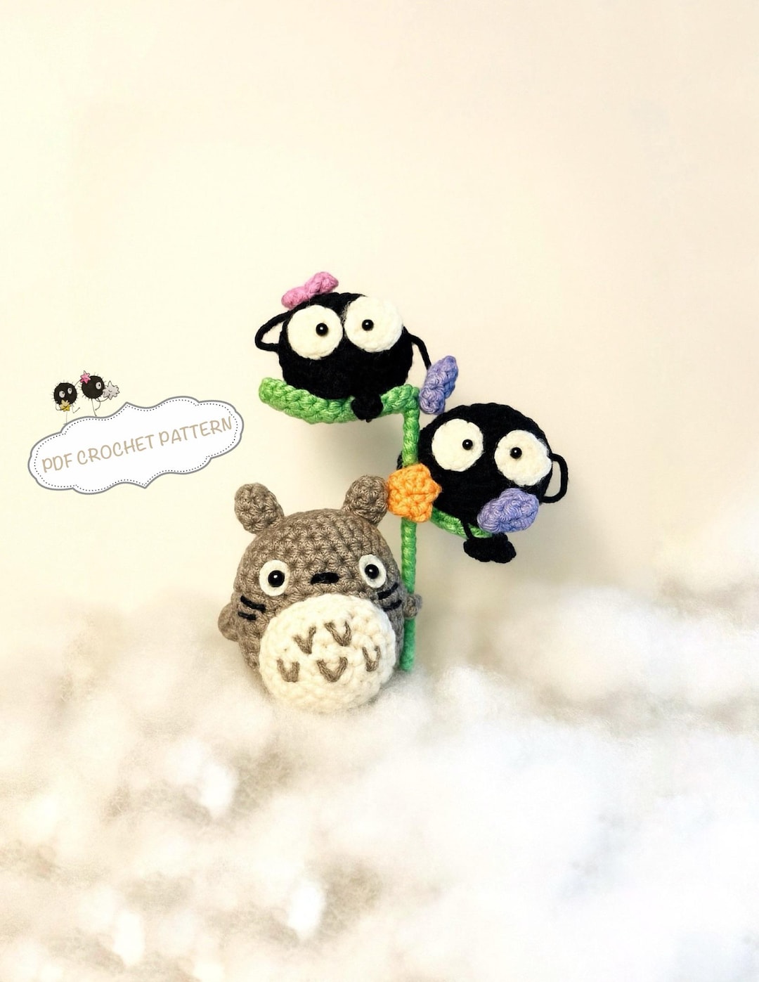 Totoro & Soot Sprites (susuwatari) Crochet Pattern - Studio Ghibli ...