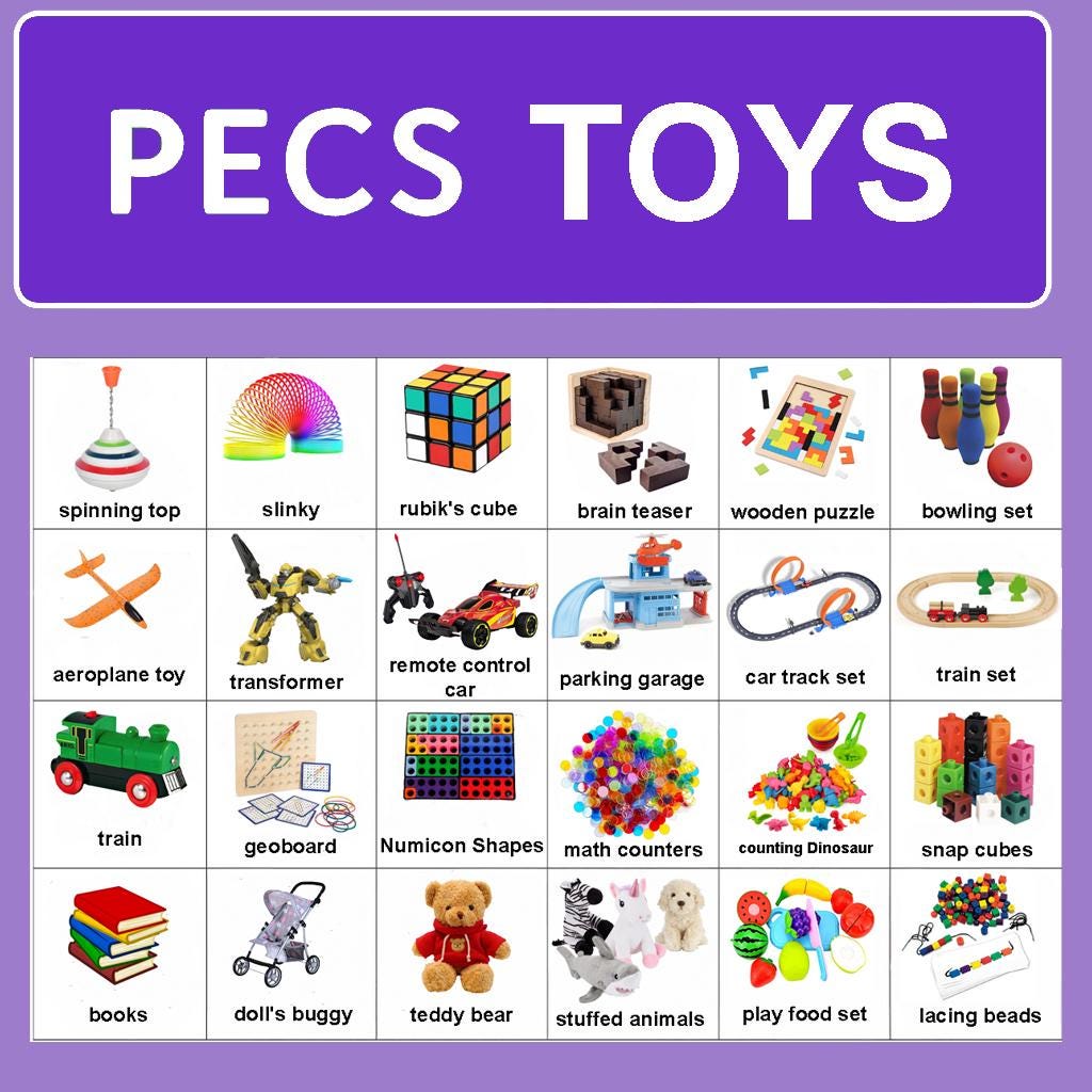96 TOYS PECS Communication Cards | Printable Visual Schedule | Speech ...