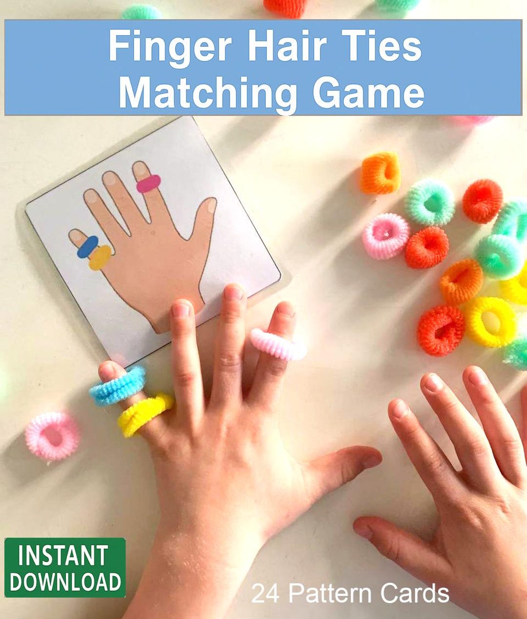 Hair Tie Activities | Fine Motor Skills | Home Learning Worksheet ...