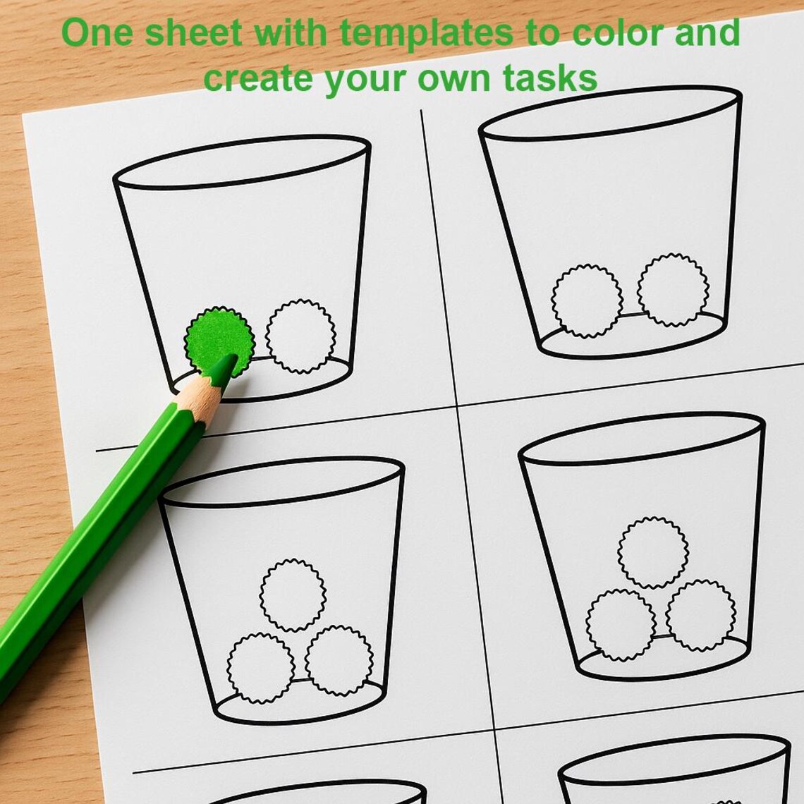 Pom-pom Color Matching Game: Fine Motor Skills Activity (PDF Download ...