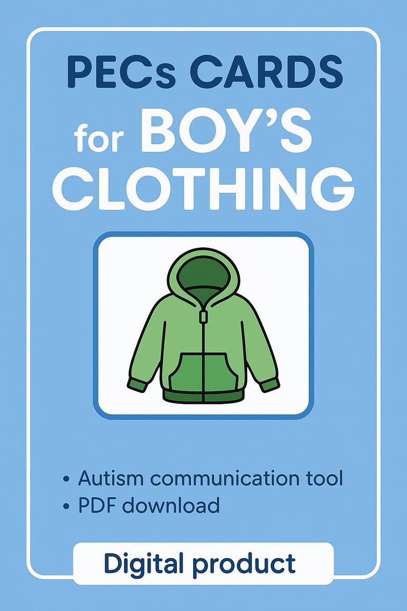 Pecs Cards for Boy's Clothing | Printable Visual Schedule | Autism ...