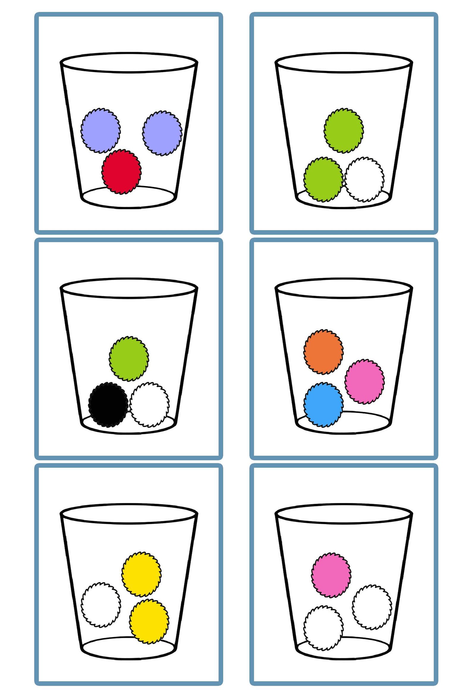 Pom-pom Color Matching Game: Fine Motor Skills Activity (PDF Download ...