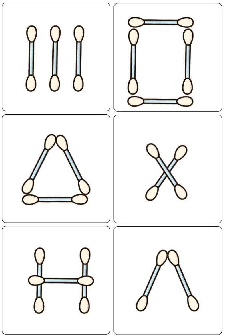 Cotton Swab Pattern Cards: Montessori Fine Motor Skills (printable PDF ...