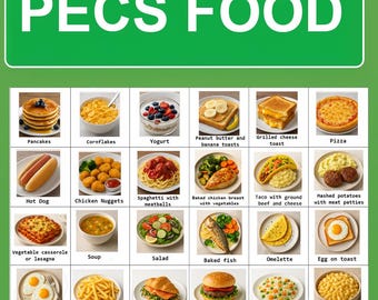 PECS Food Cards | Printable Food Flashcards | Kids Meal Visual Schedule ...