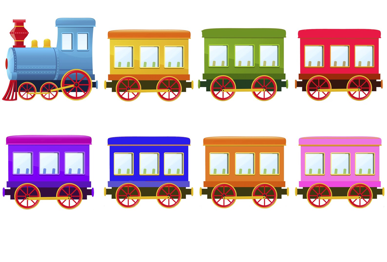 Printable Train Color Matching Game: Toddler Preschool Activity ...