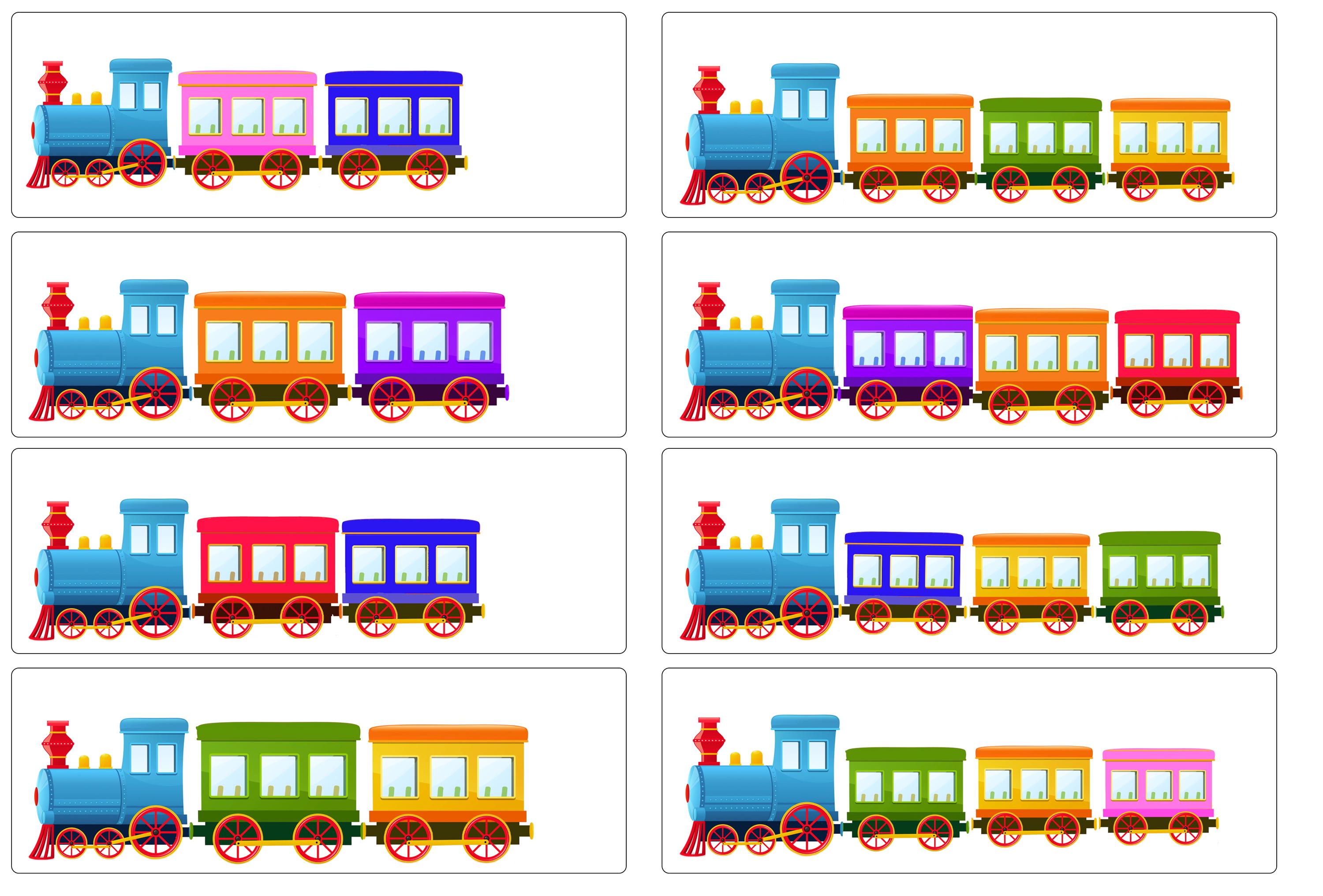Printable Train Color Matching Game: Toddler Preschool Activity ...